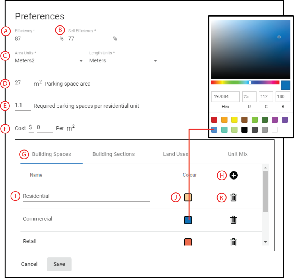 Project Preferences - Agile Form - Software for architects